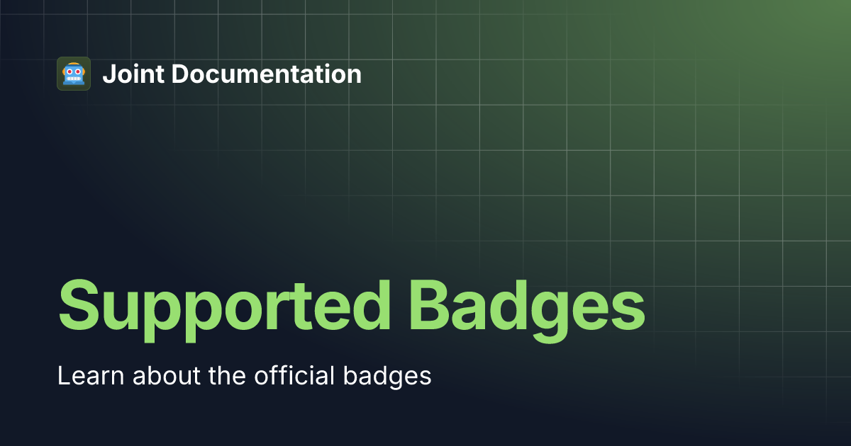 Supported Badges | Joint Documentation